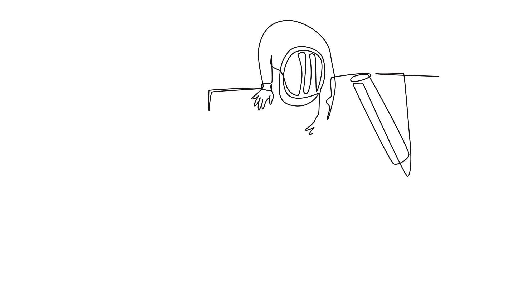 Animated Self Drawing Of Continuous Line Draw Top View Of Young