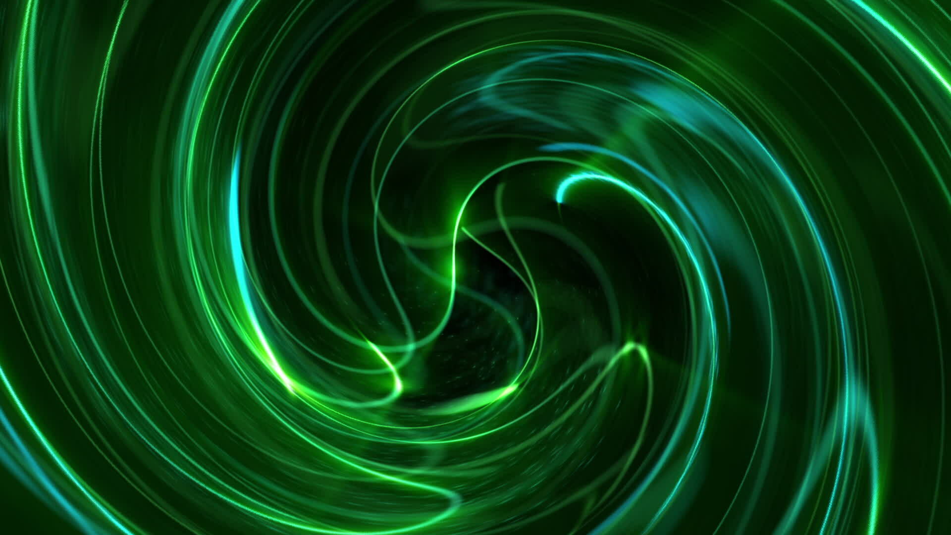 A swirling spiral of green energy light beams and exploding particles. Full HD and looping ...