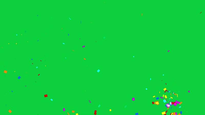 Confetti particle explosion animation overlay effect on green screen background for party ...
