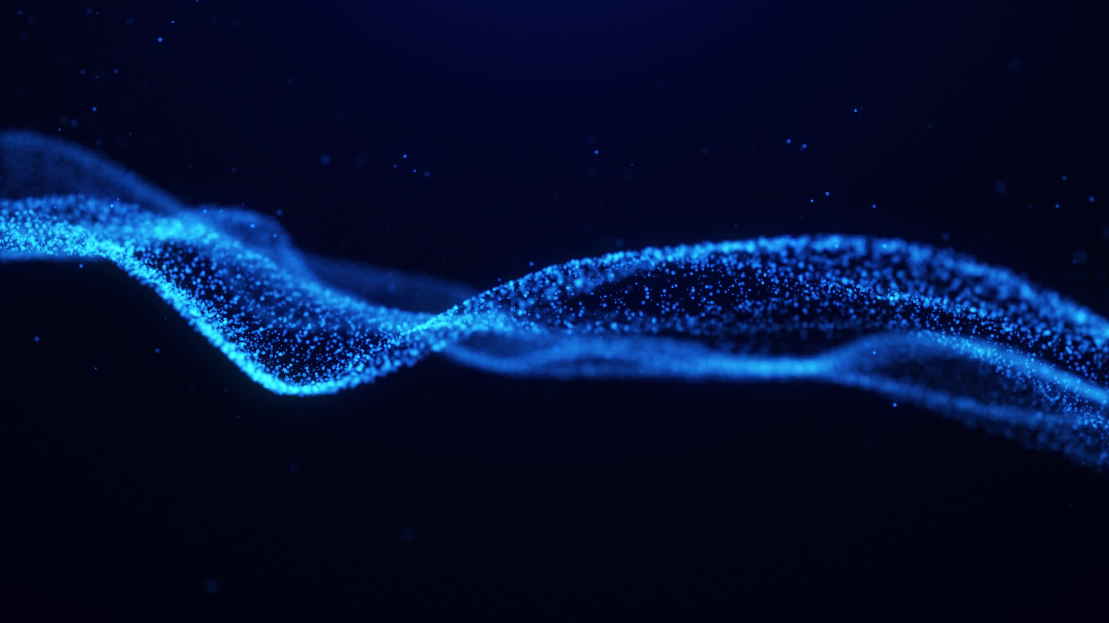 abstrato digital dinâmico partícula ondas com luz movimento luzes fundo, dados fluxo, cyber ...