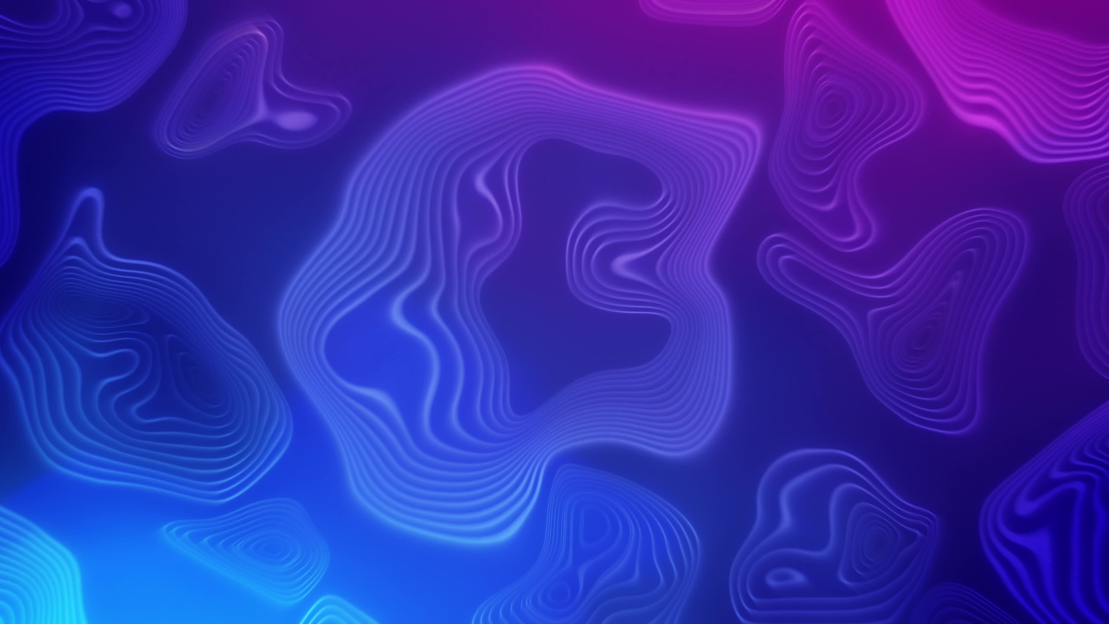 Abstract animated topographic contour map. Moving waves on gradient ...
