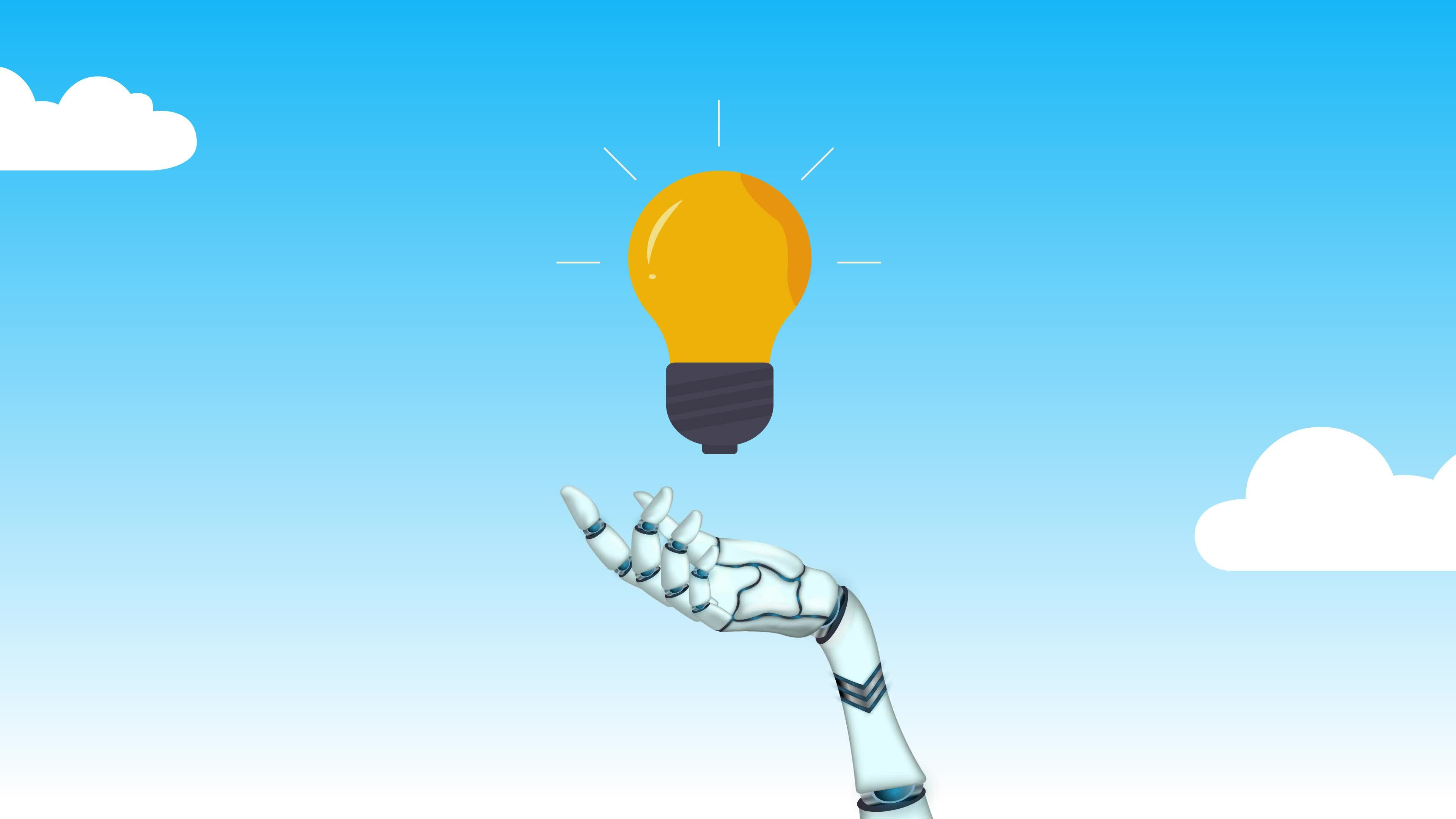 Robot Rise Hand And Give Idea Ai Chat Bot Chatbot Answering Problem Solving Concept Flat