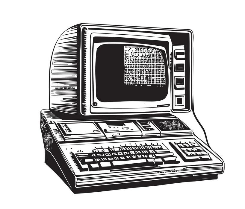 Vintage Computer Vector Art, Icons, and Graphics for Free Download