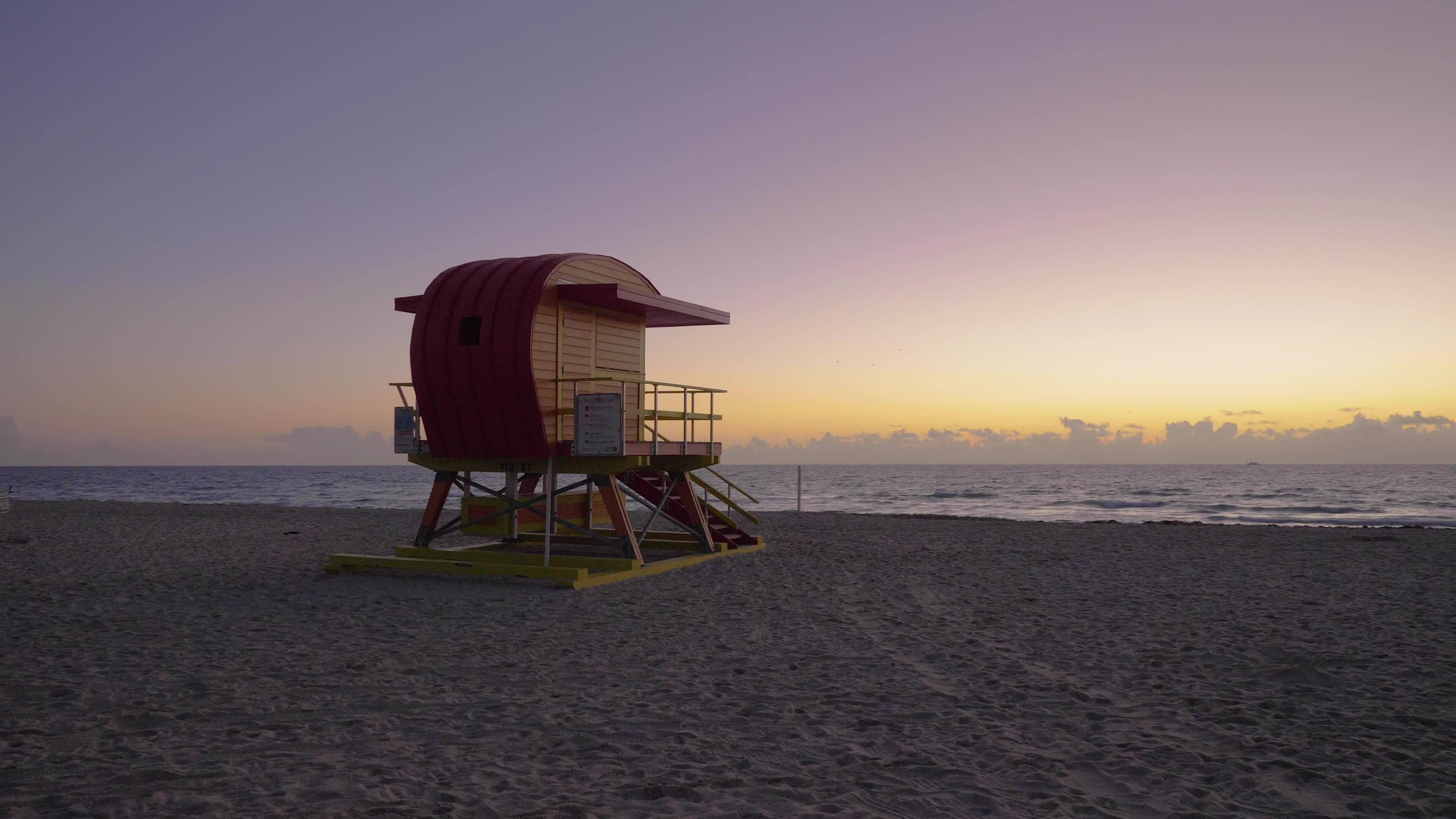 Miami Beach Lifeguard Tower at Sunrise. United States of America ...