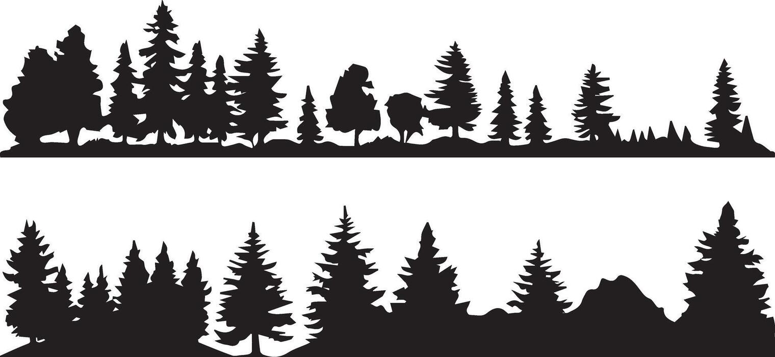 Tree Line Silhouette Vector Art, Icons, and Graphics for Free Download
