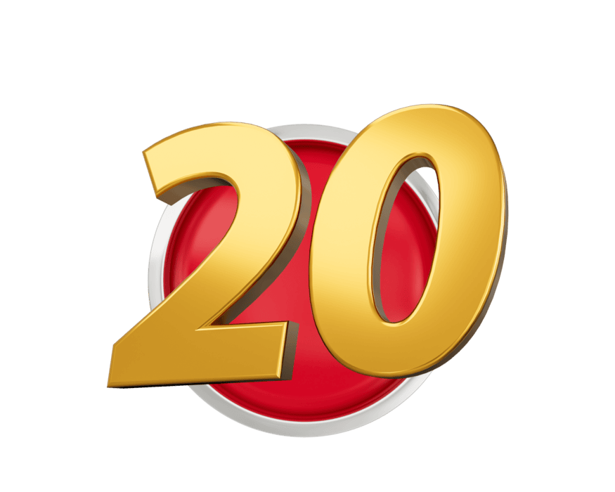 Number 20 PNGs for Free Download