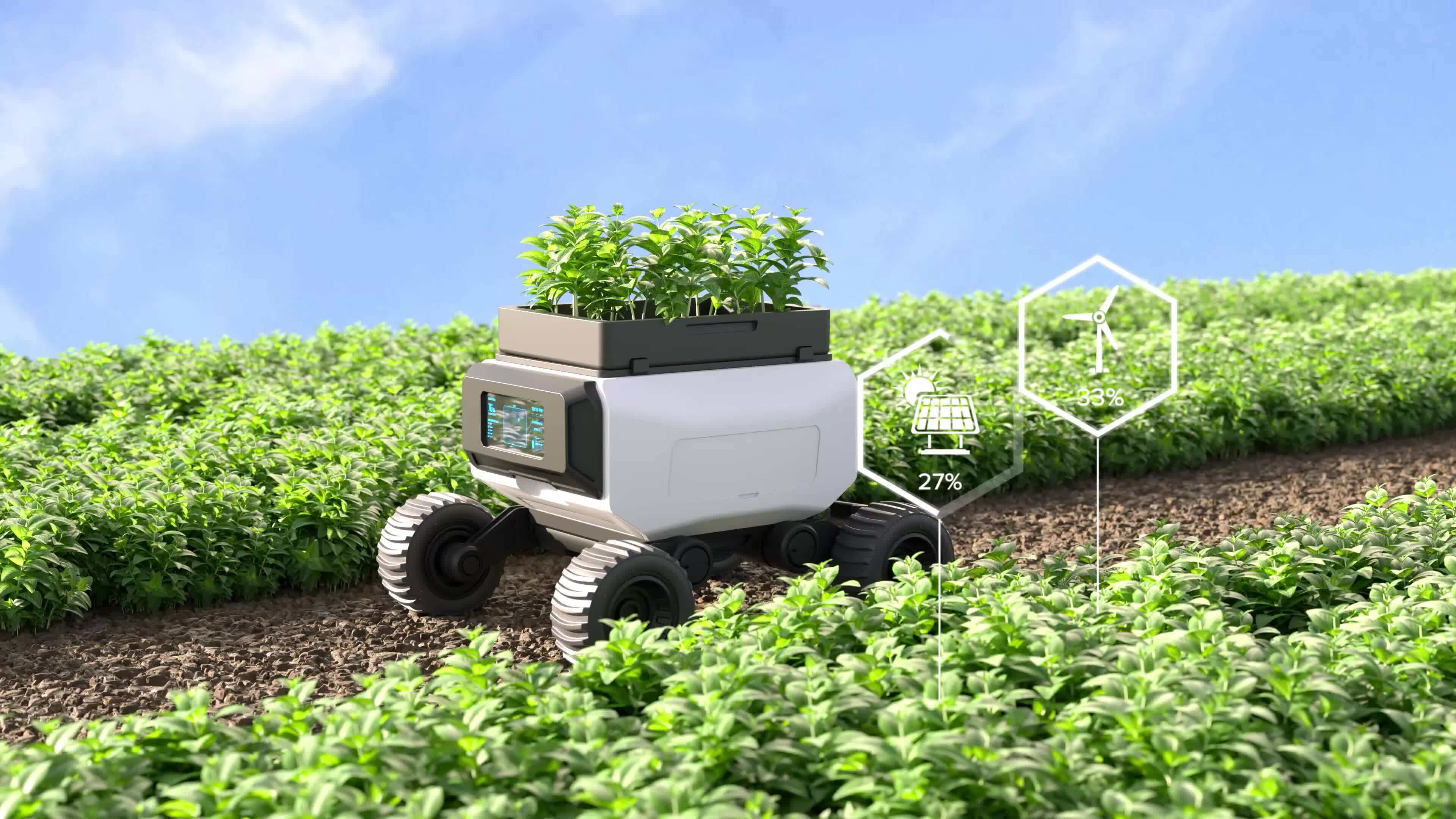 Agricultural robots work in smart farms, Smart agriculture farming ...
