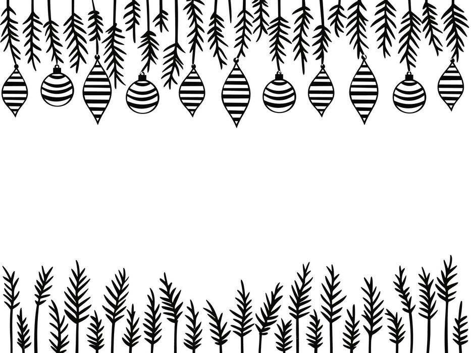 Christmas Border Black And White Vector Art, Icons, and Graphics for ...