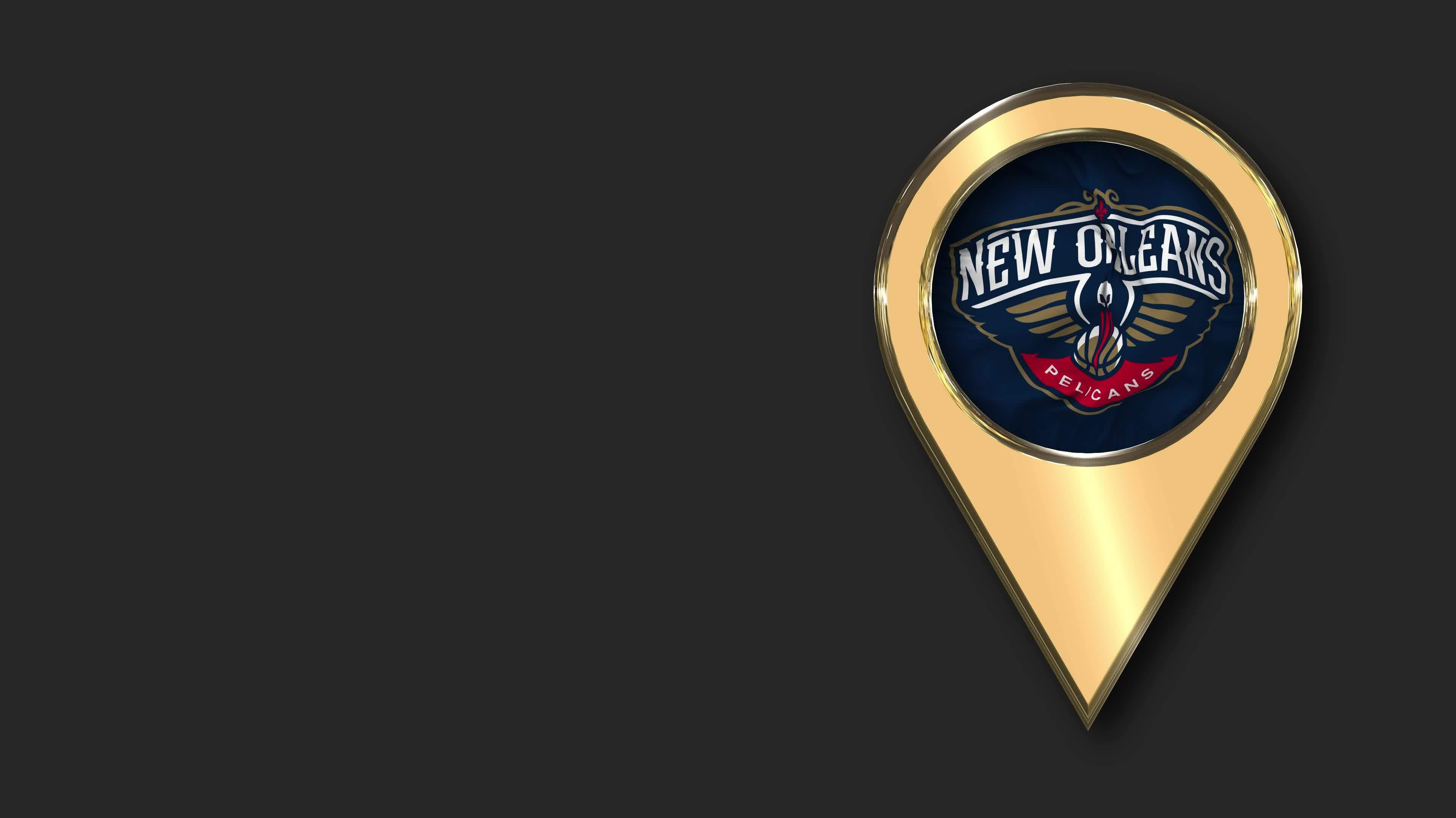 New Orleans Pelicans Gold Location Icon Flag Seamless Looped Waving
