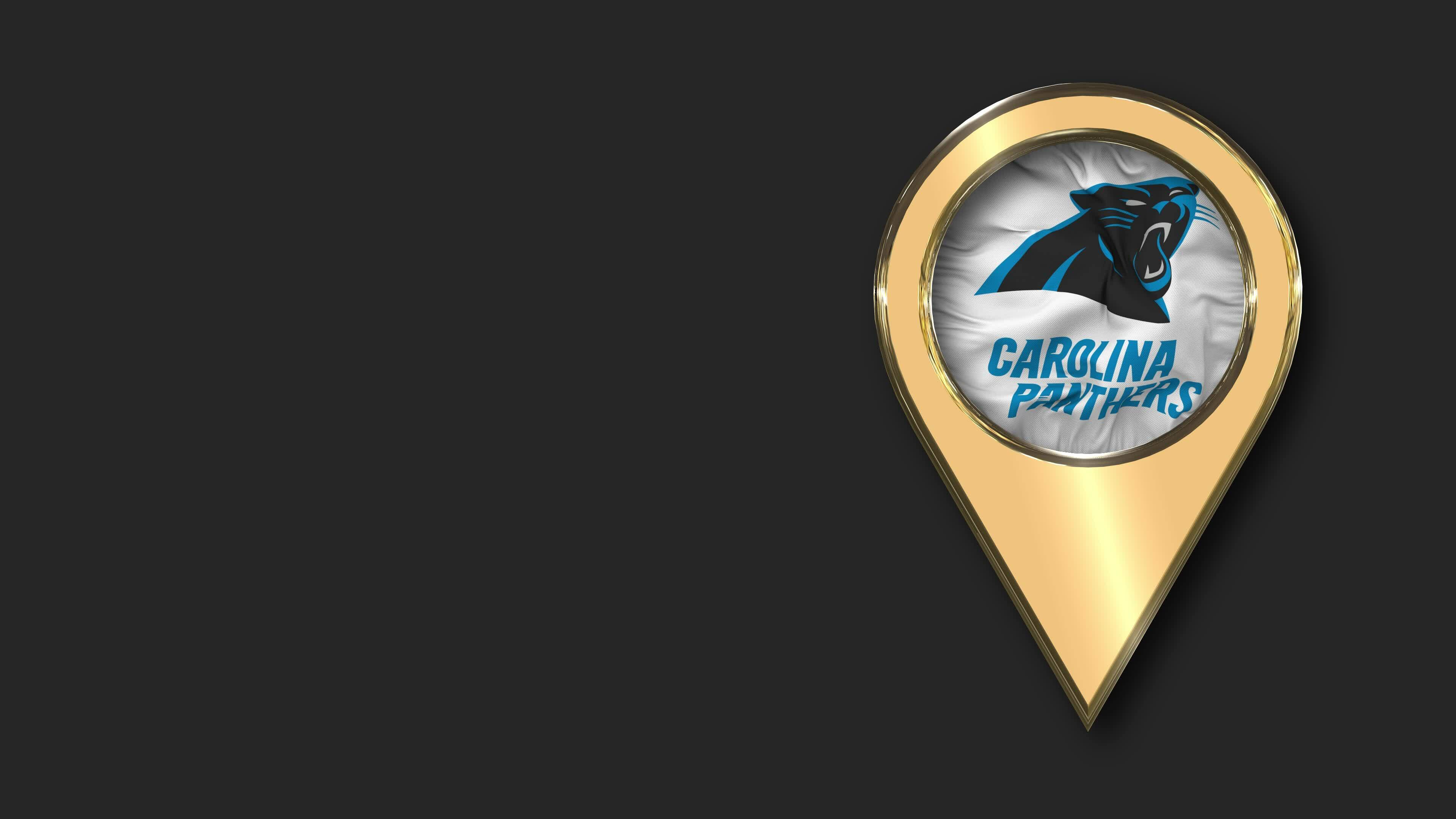 Carolina Panthers Gold Location Icon Flag Seamless Looped Waving Space