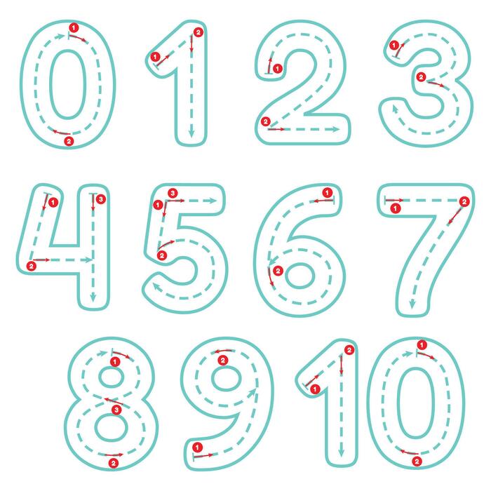 Dotted Numbers Vector Art, Icons, and Graphics for Free Download
