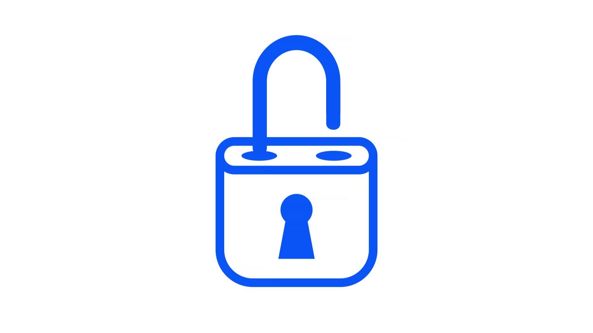 Padlock Open Close Concept Business Security Cyber Security Concept