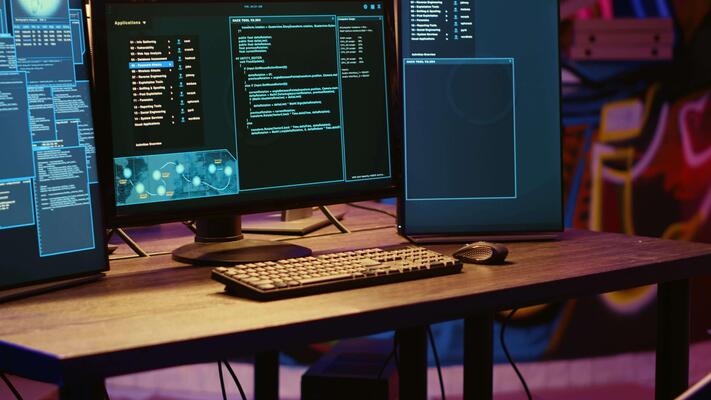 Hacker Code Running Stock Video Footage for Free Download