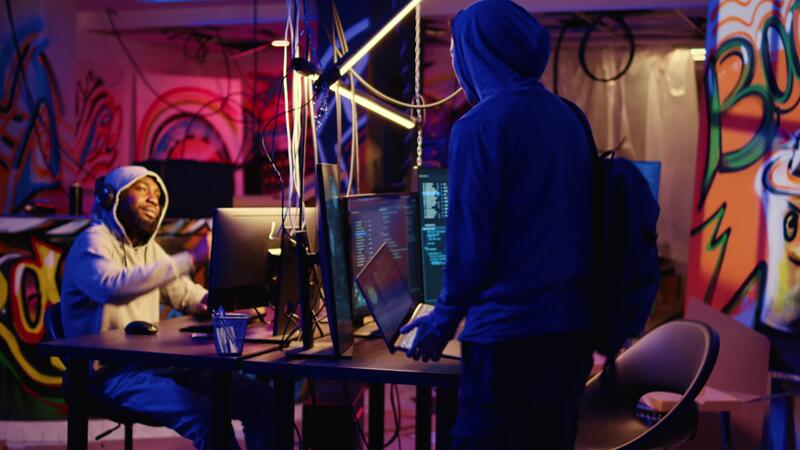 Asian Hacker Arriving In Underground Hq Ready To Start Coding Malware Designed To Exploit