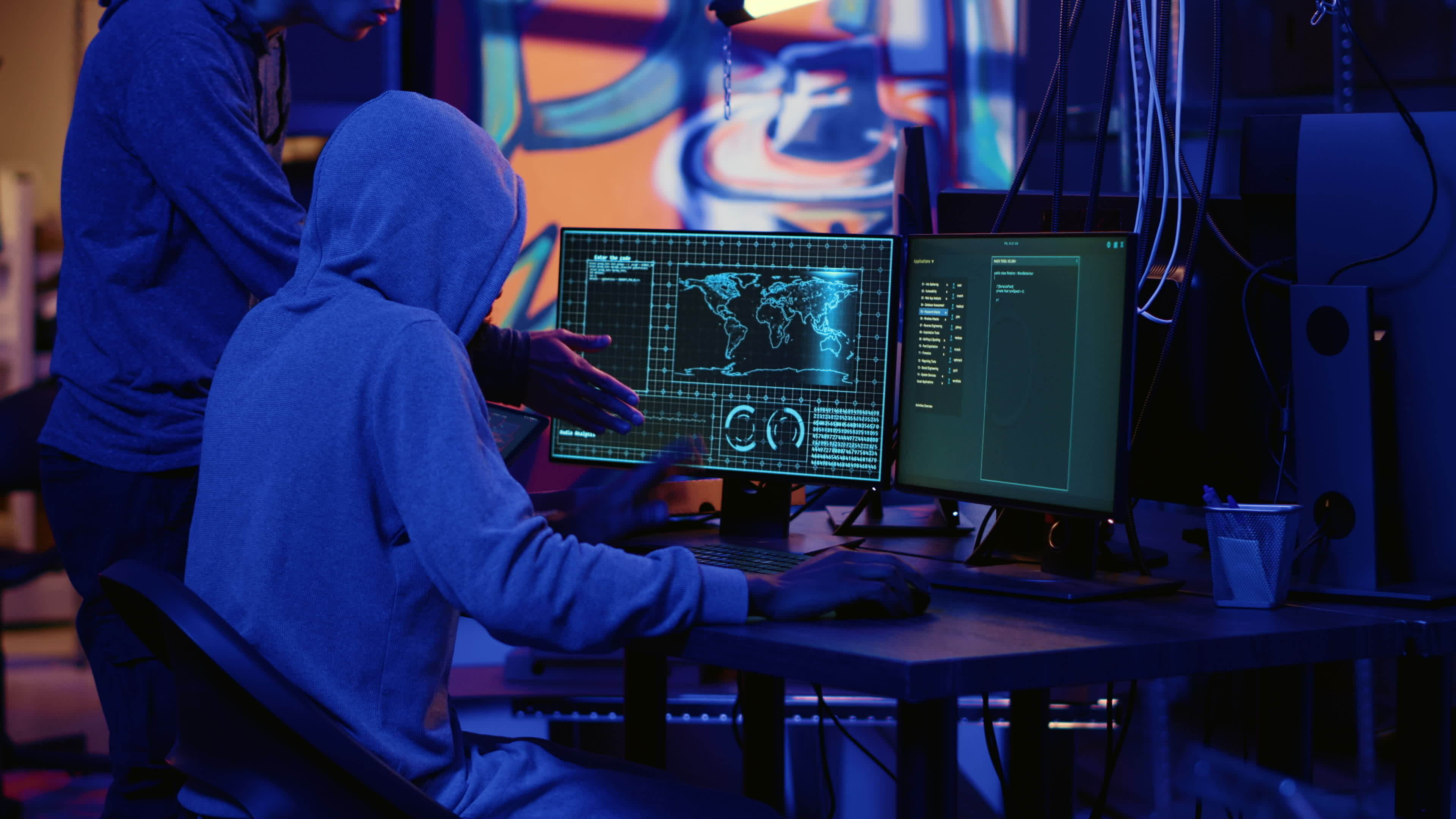 Hacker Room Stock Video Footage for Free Download