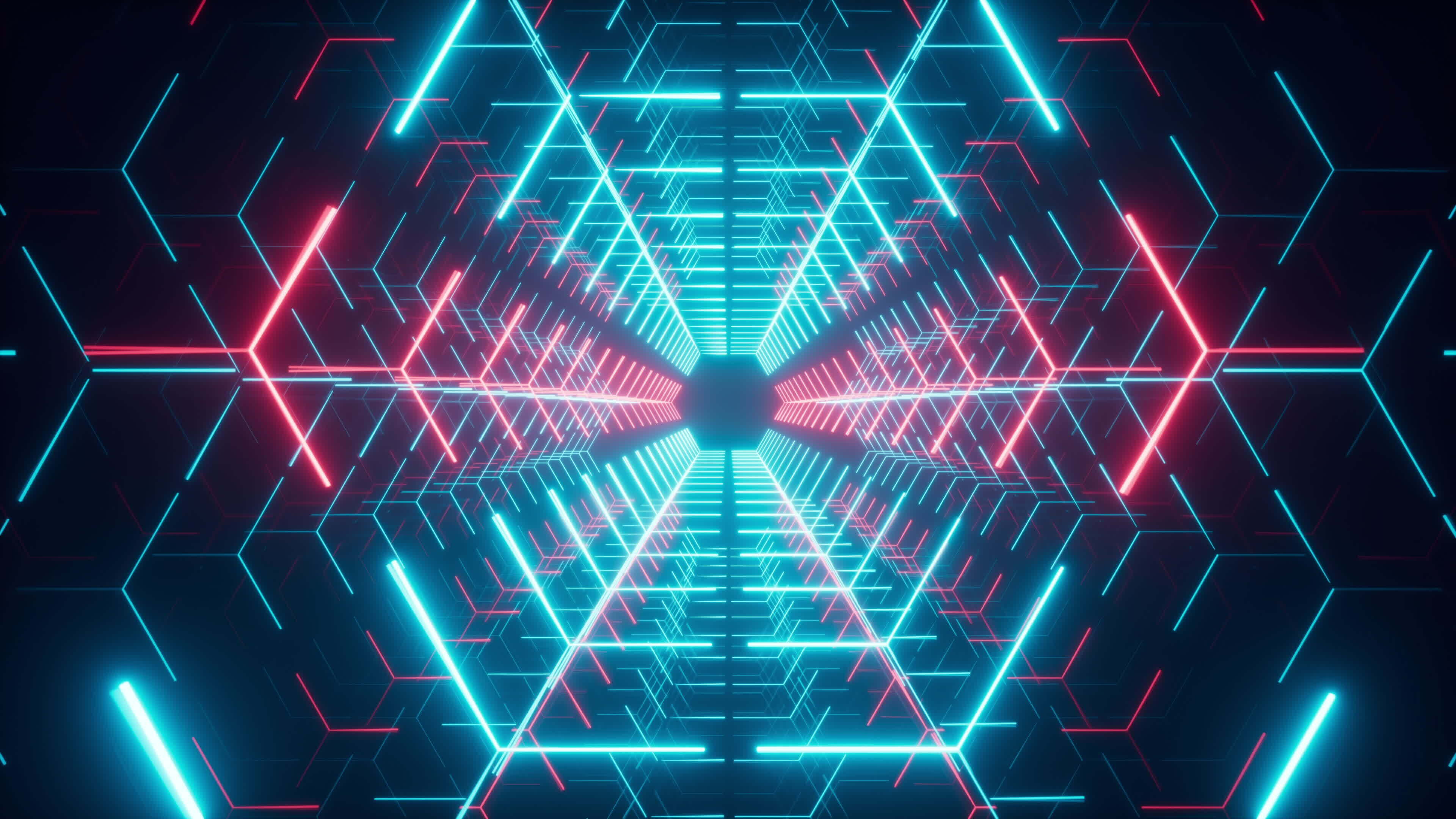 Abstract neon tunnel, 3d rendering. 34774395 Stock Video at Vecteezy