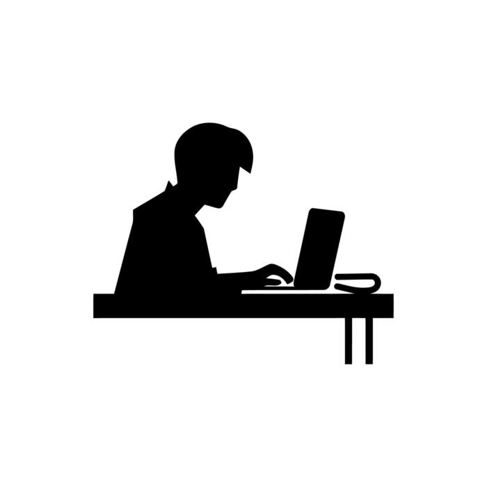 Person At Computer Icon Vector Art, Icons, and Graphics for Free Download
