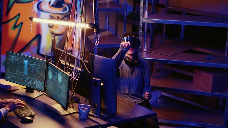 Hacker Using Virtual Reality Headset To Code Malware Designed To Exploit Network Backdoors