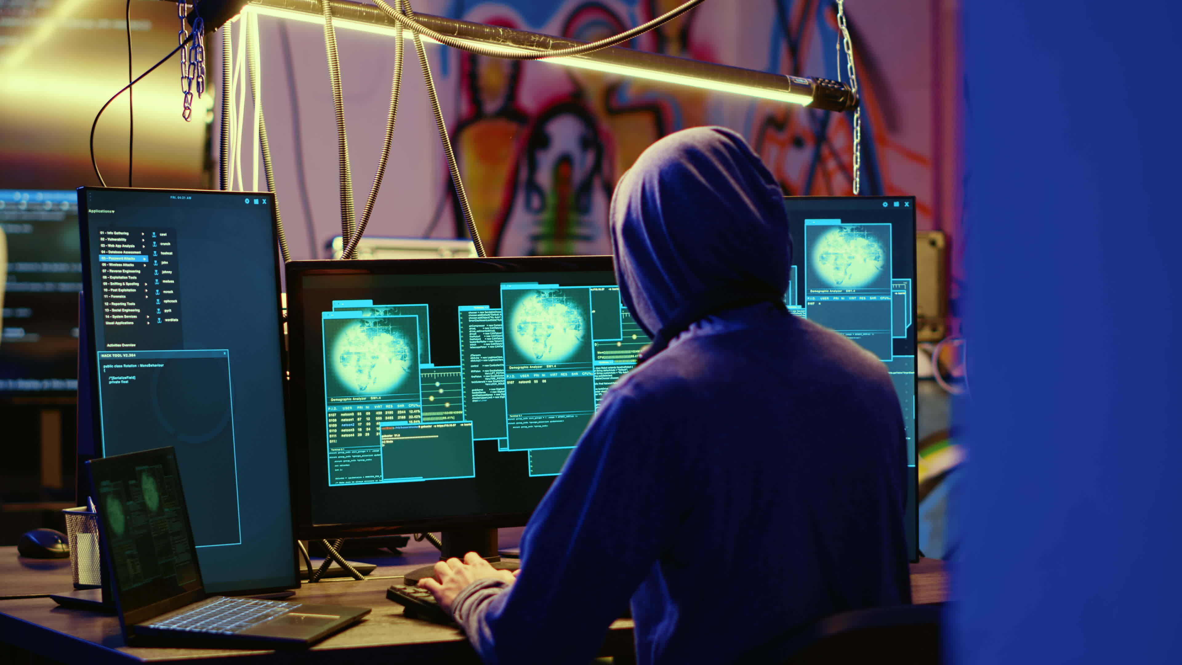 Hackers Contento Después Exitosamente Haciendo Computadora Sabotaje Utilizando Cifrado Troyano