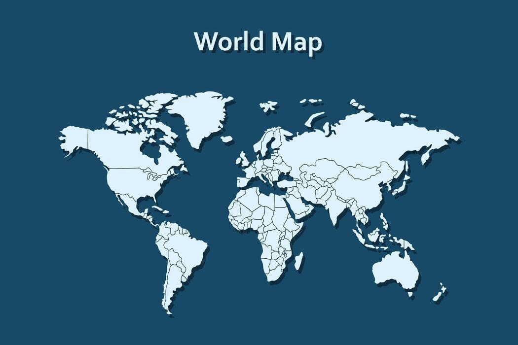 Simple World Map Vector Art, Icons, and Graphics for Free Download