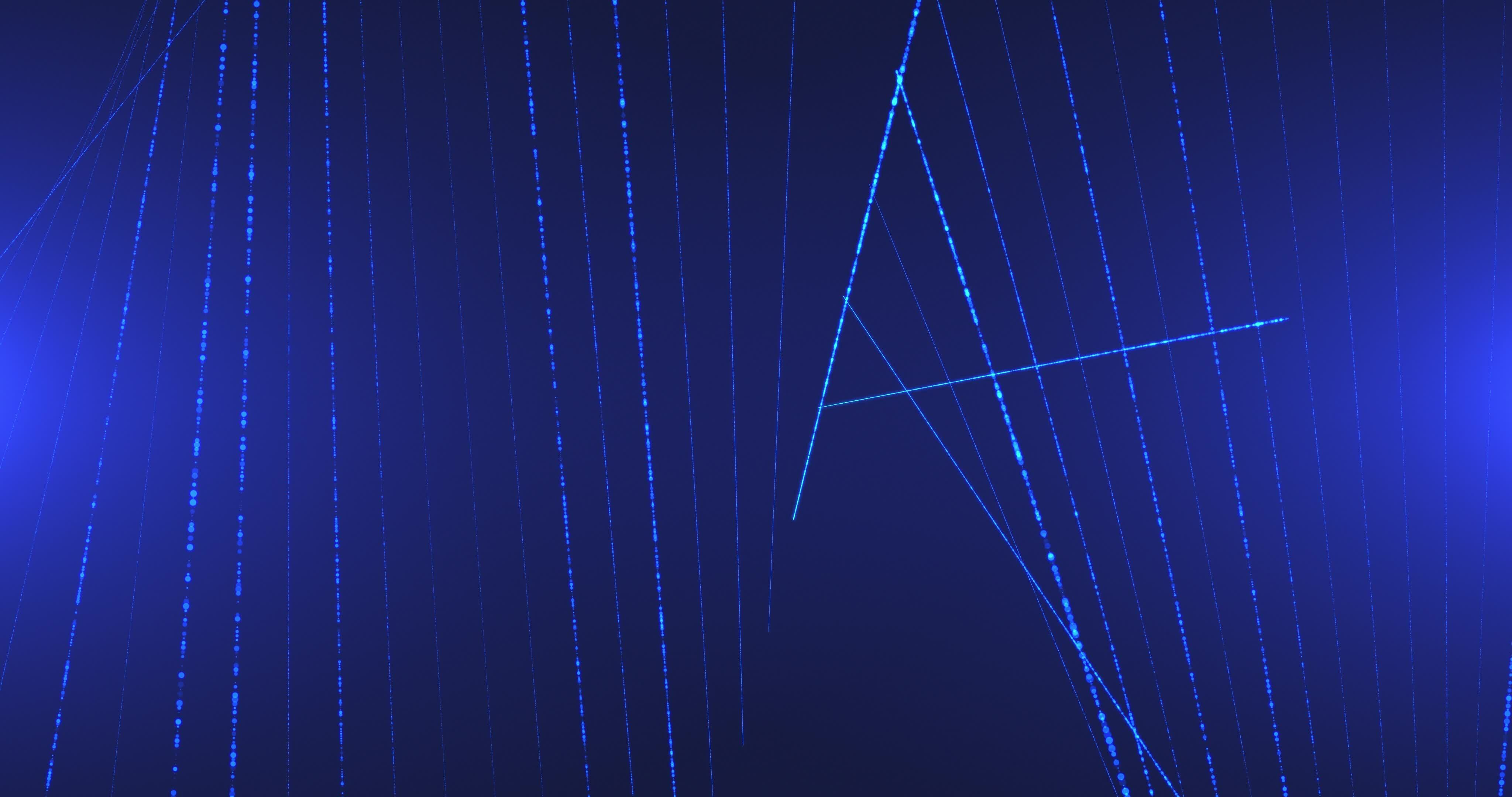 Abstract Light Stripes From Lines And Dots Of Particles Of Glowing Swirling Futuristic Hi Tech