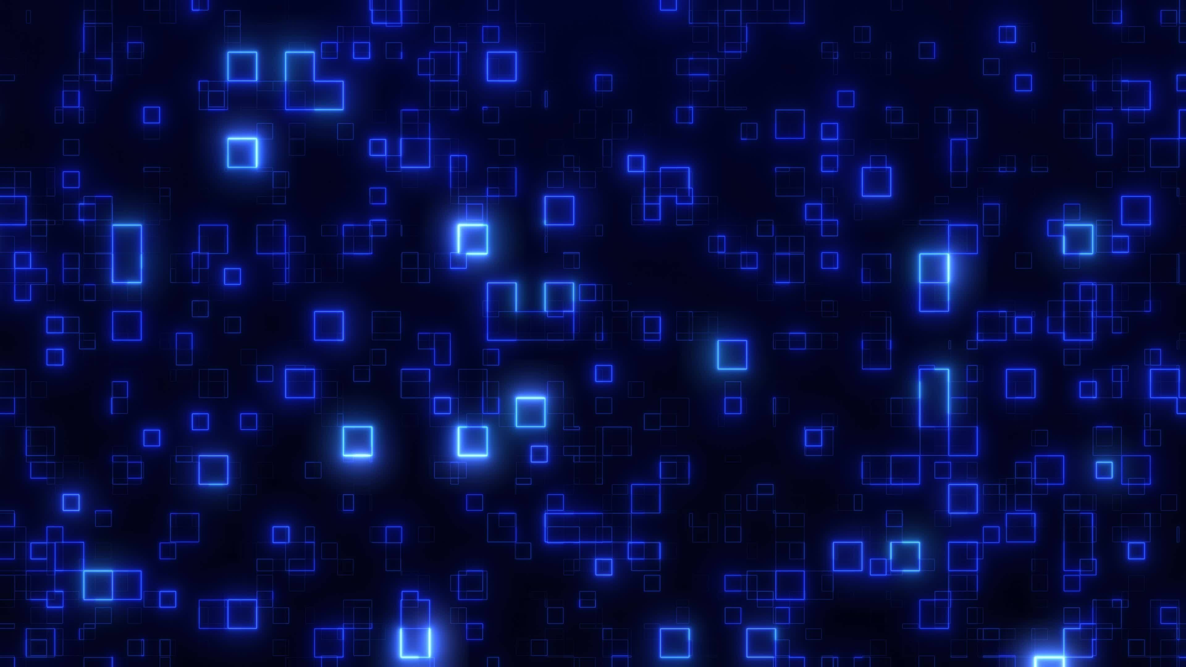 Digital background with particles and geometric shapes, data analysis technologies, network ...