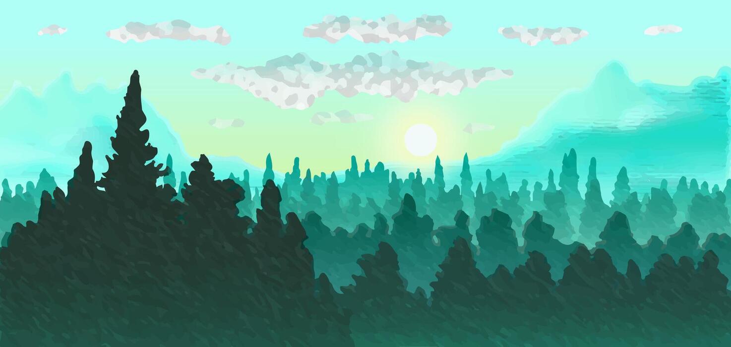 Forest Painting Vector Art, Icons, and Graphics for Free Download