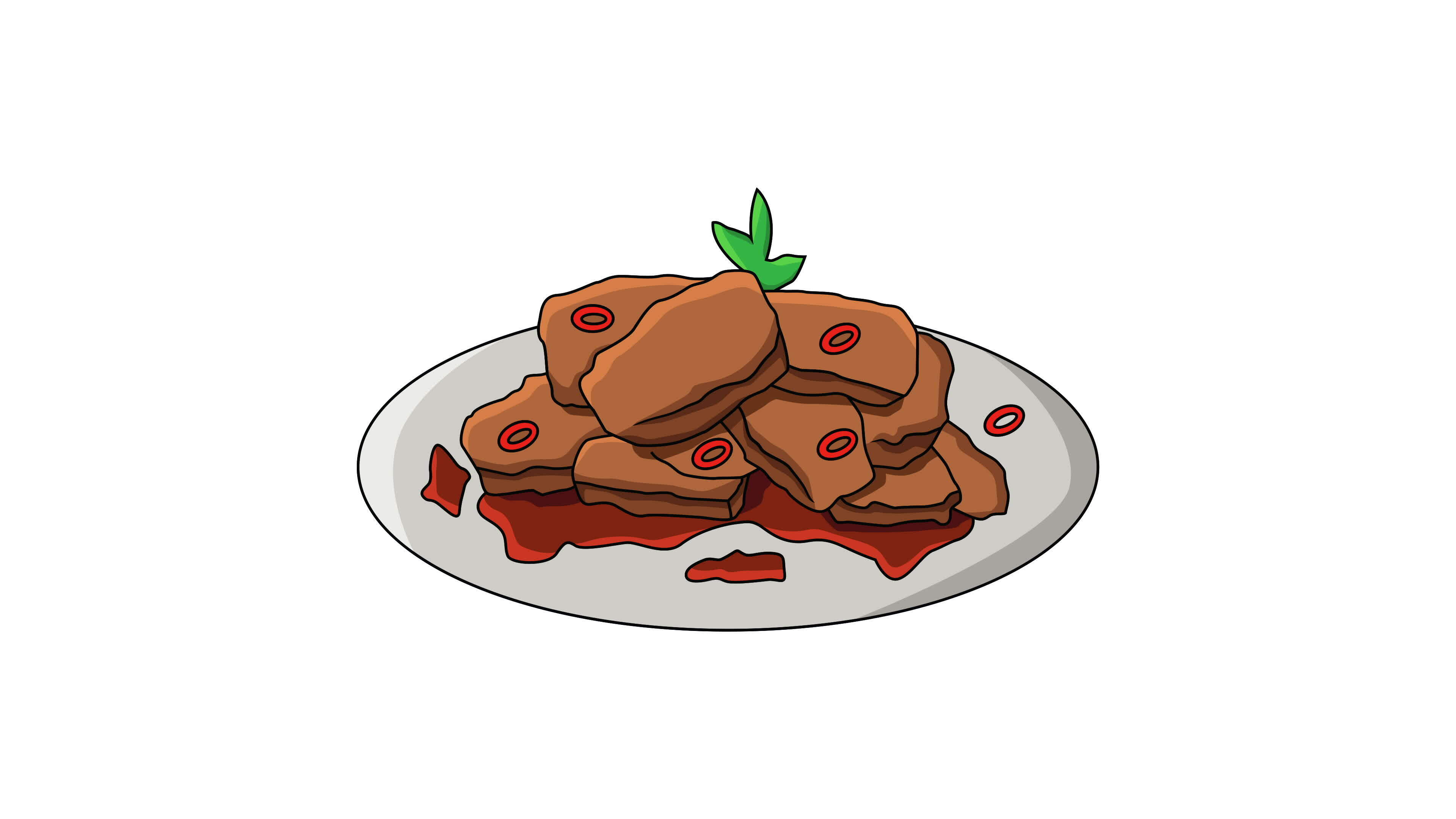 Animation Forms A Typical Indonesian Food Rendang Meat Icon 34890451 Stock Video At Vecteezy
