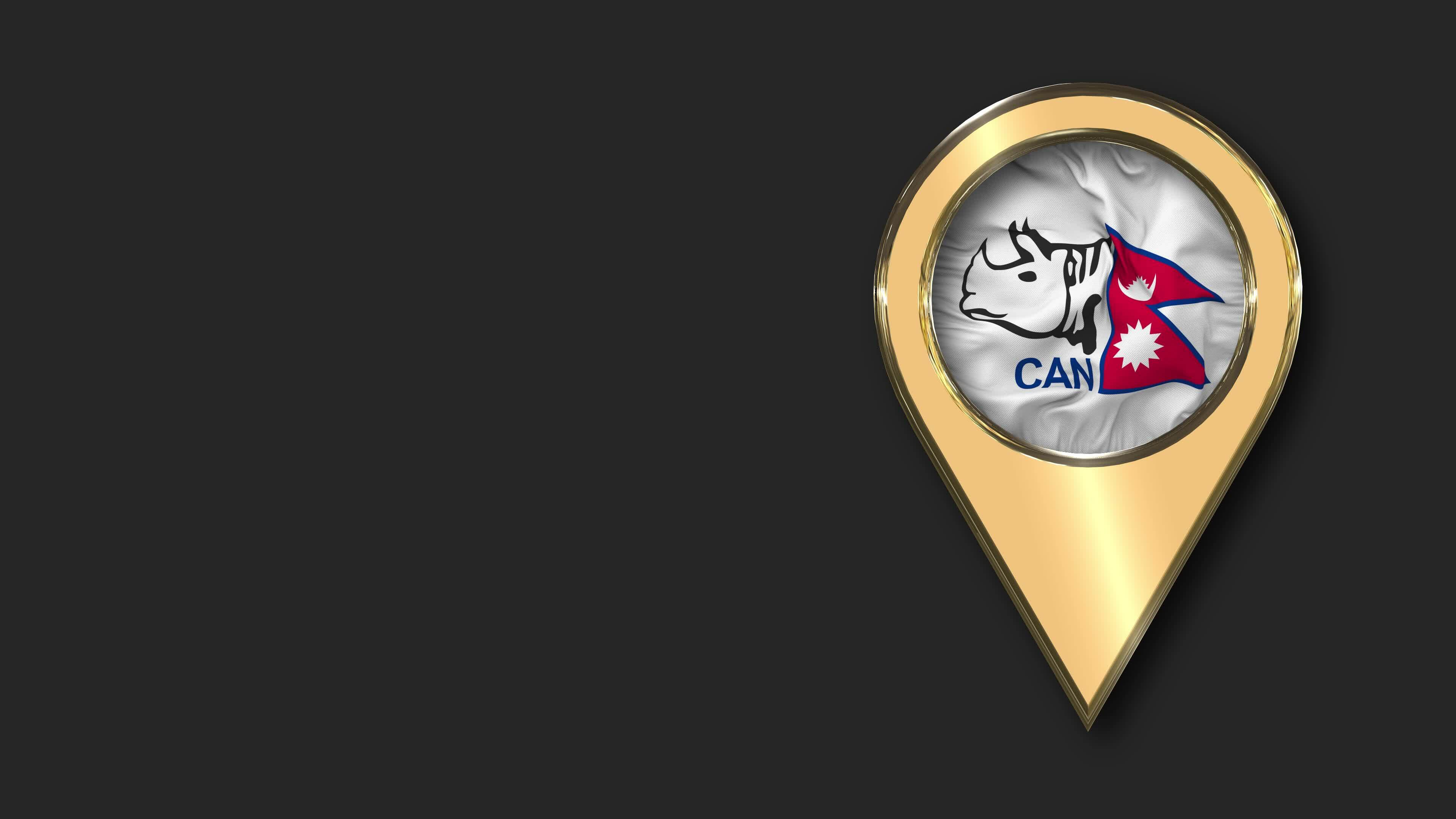 Cricket Association Of Nepal Can Gold Location Icon Flag Seamless