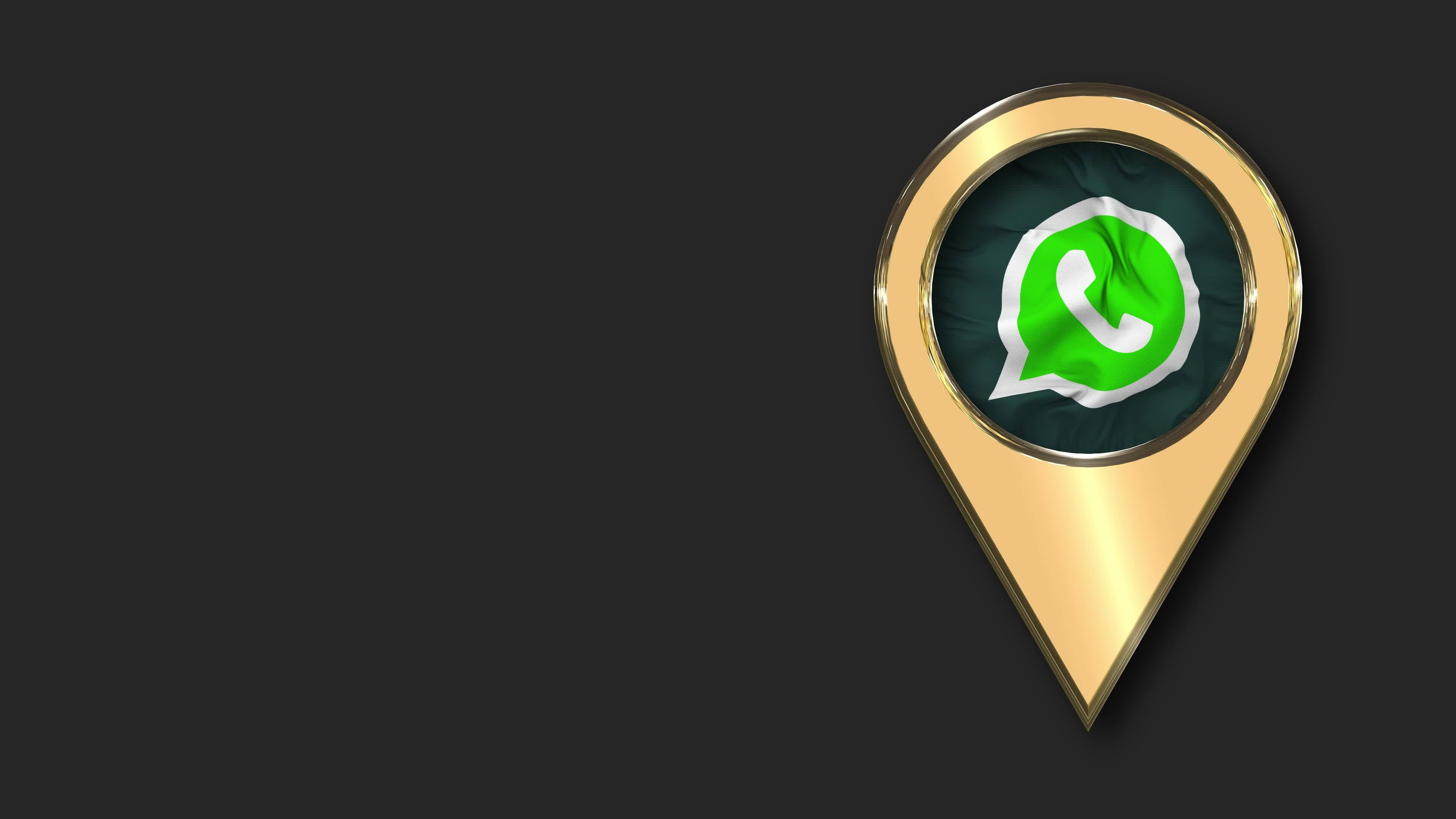 Whatsapp Gold Location Icon Flag Seamless Looped Waving Space On Left Side For Design Or