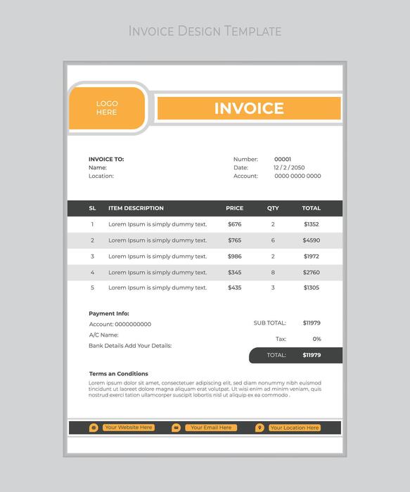 Invoice Header Vector Art, Icons, and Graphics for Free Download