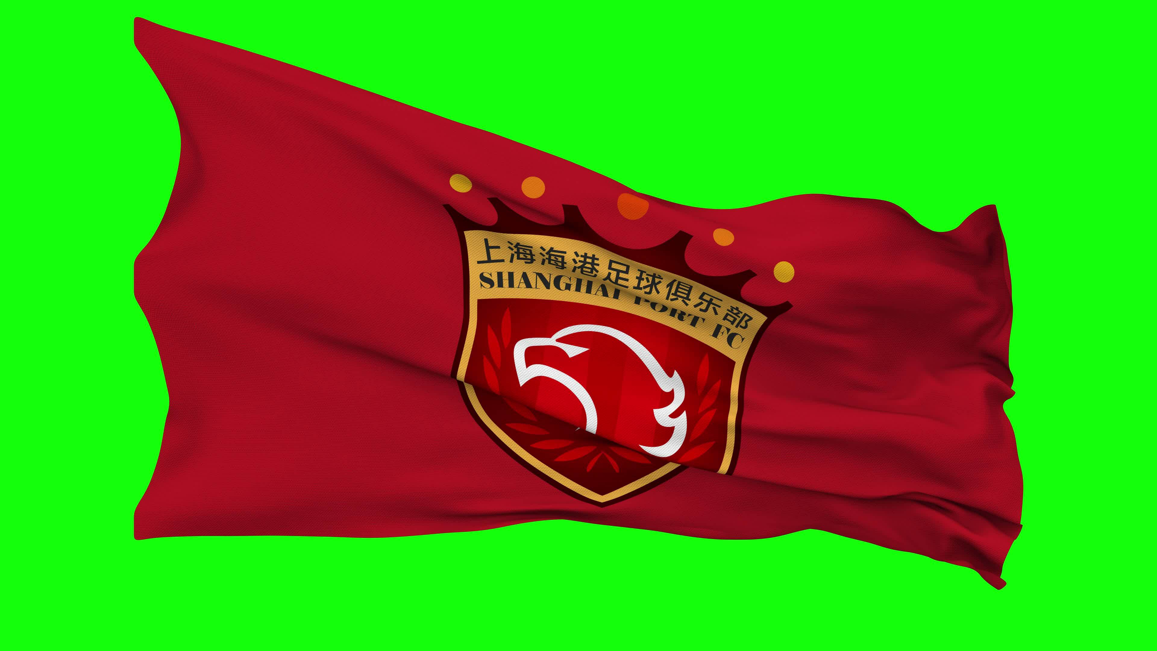 Shanghai Port FC, Shanghai SIPG Flag Waving Seamless Loop in Wind ... Shanghai Port FC, Shanghai SIPG Flag Waving Seamless Loop in Wind ...
