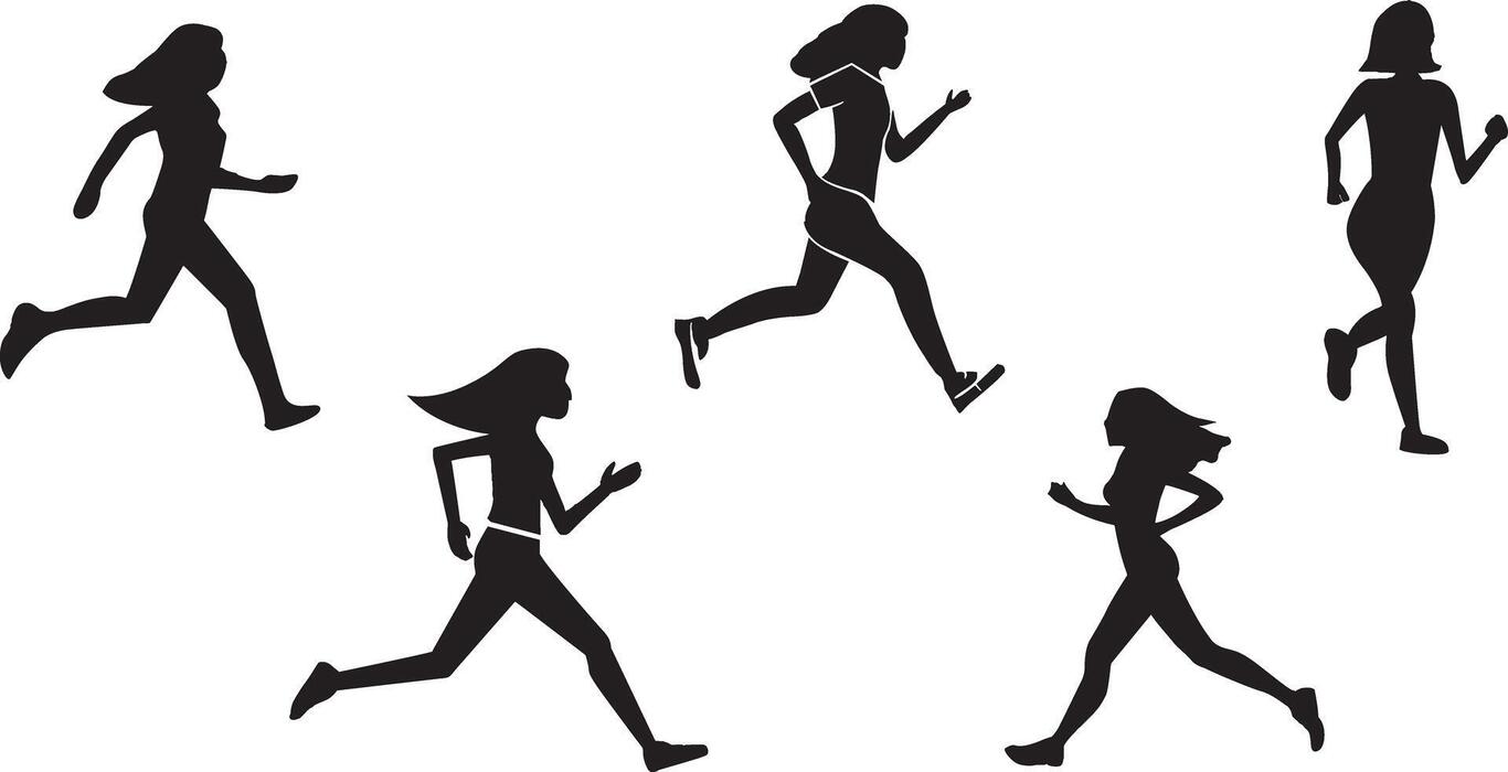 Woman Running Silhouette Vector Art, Icons, and Graphics for Free Download