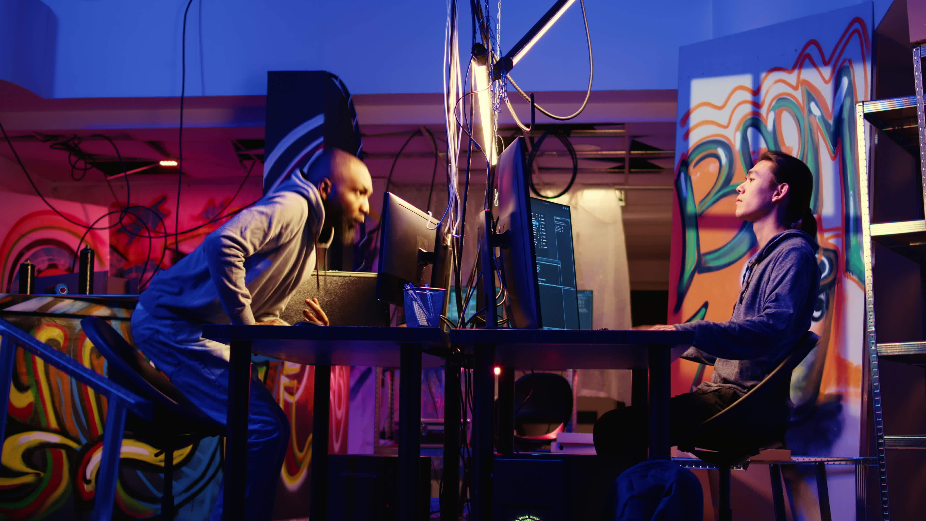 Hacker ready to leave underground hideout and go home after finishing ...