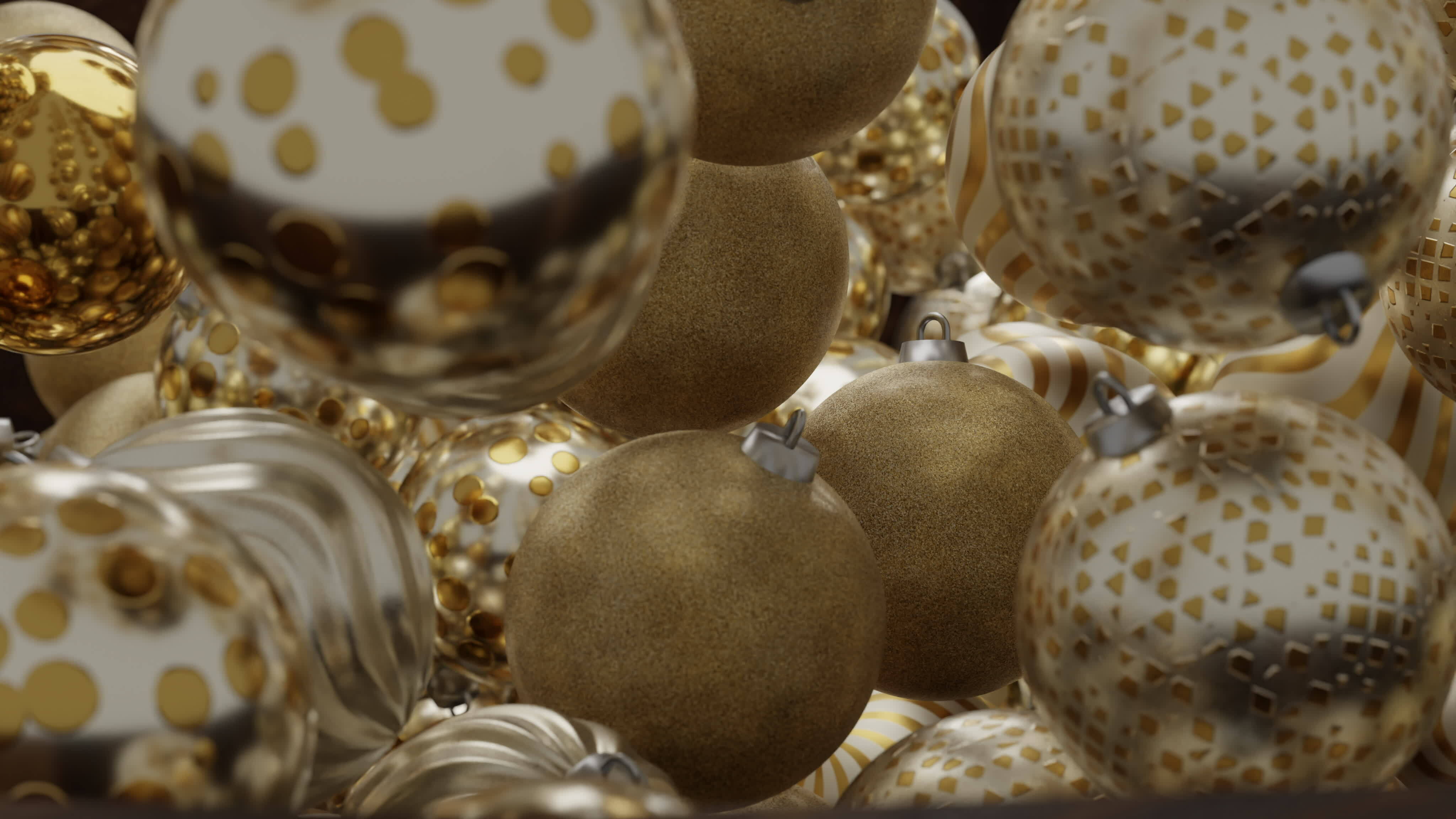 3d animation with dynamic movement of christmas ornaments for ...