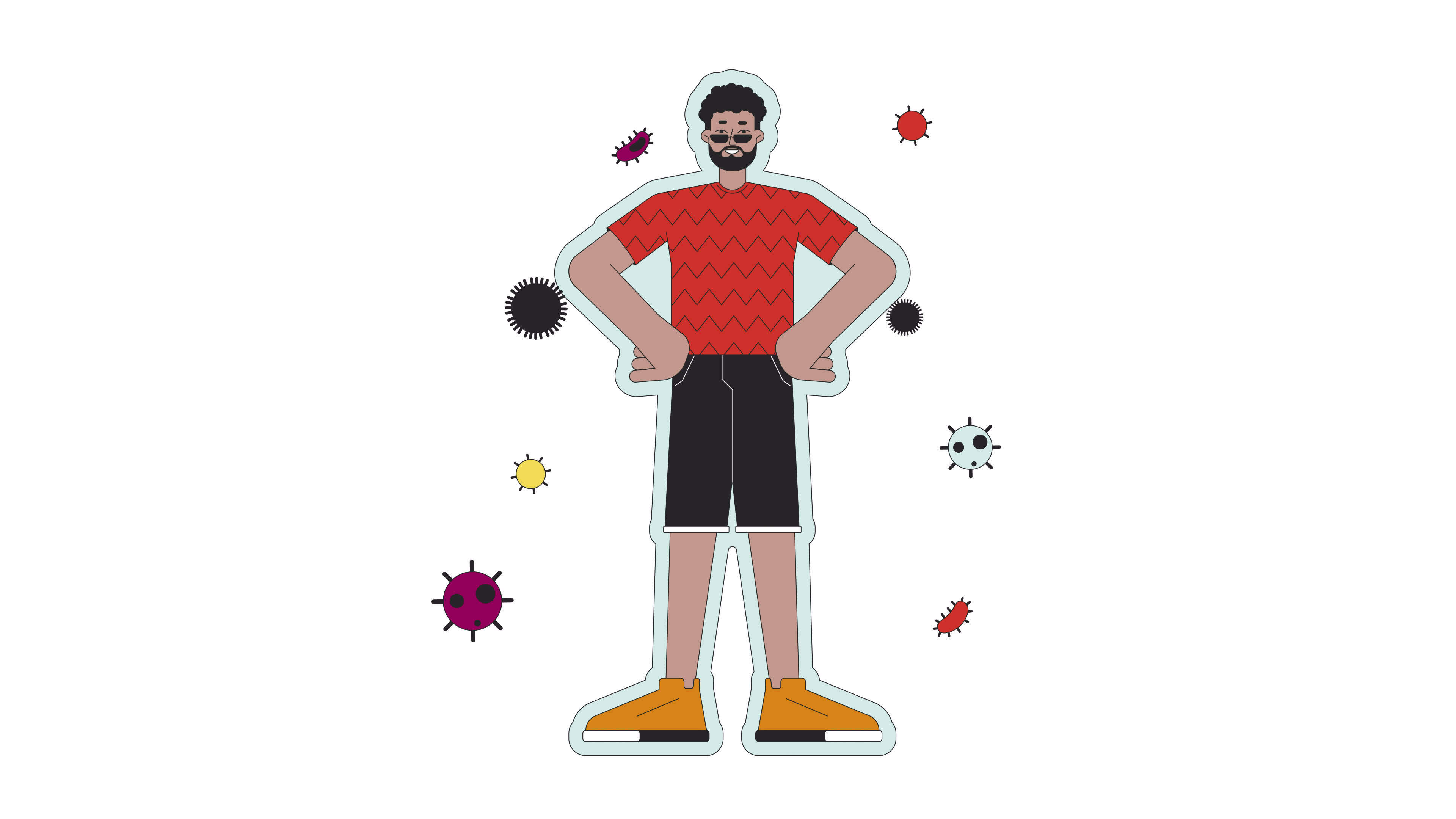 Boosting Immune System Line 2d Animation Protection Against Influenza