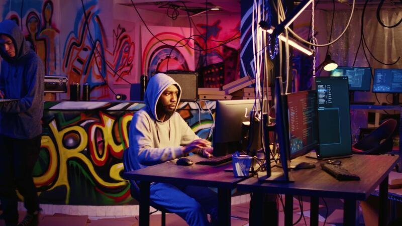 Hacking Group Leader Teaching New Member How To Code Malware Designed To Exploit Network