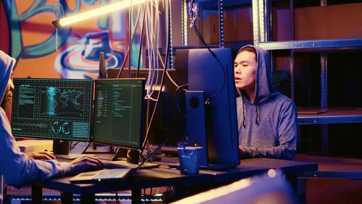 Hacker Code Running Stock Video Footage for Free Download