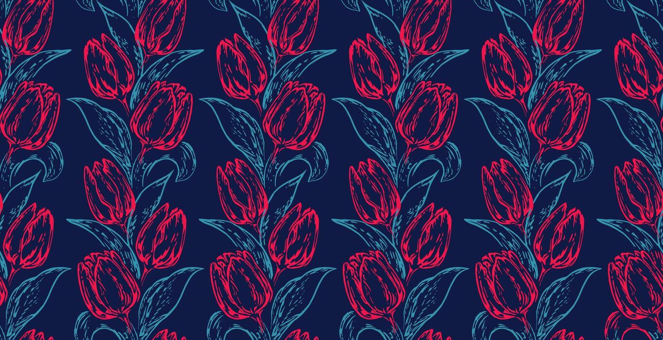 Tulip Seamless Pattern Vector Art Icons And Graphics For Free Download