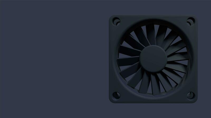 Computer fan cooler animation. Black cooling fan. 3D computer case fan 35235386 Stock Video at ...