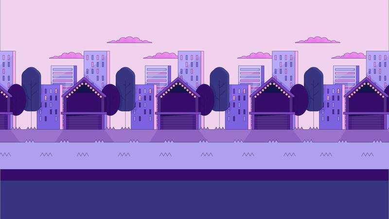 Fairground booths cityscape evening cartoon animation. Fair showcases ...