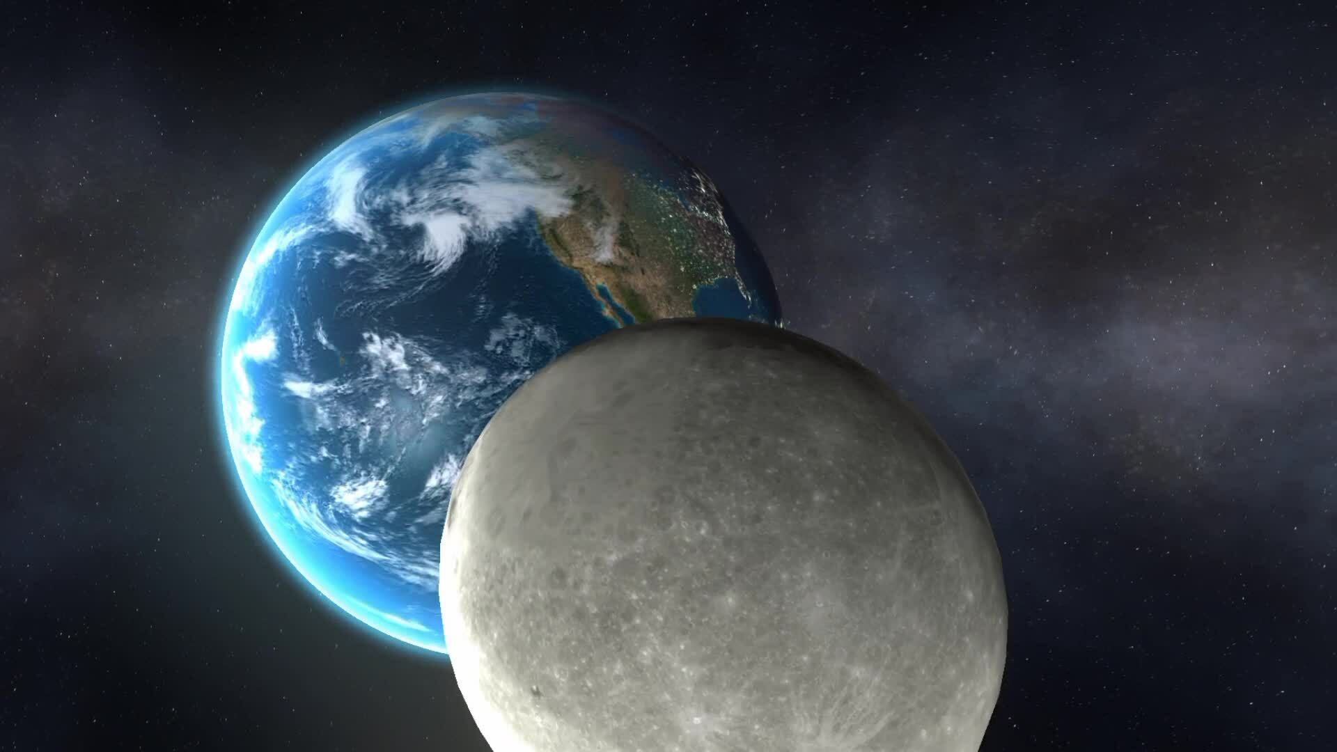 Earth And Moon Animation