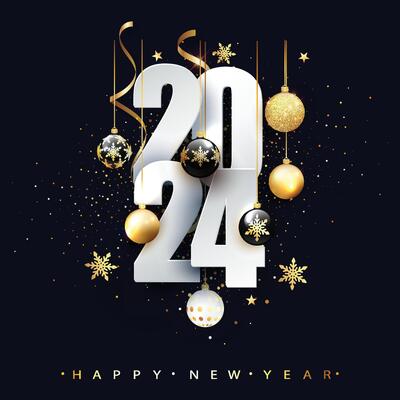 Happy New Year 2024 Vector Art, Icons, and Graphics for Free Download