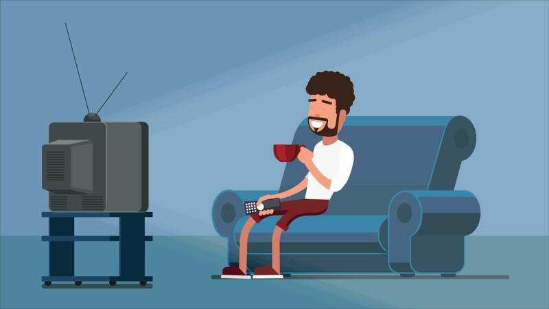 Man Watching Television On The Sofa Weekend 35360748 Stock Video at Vecteezy