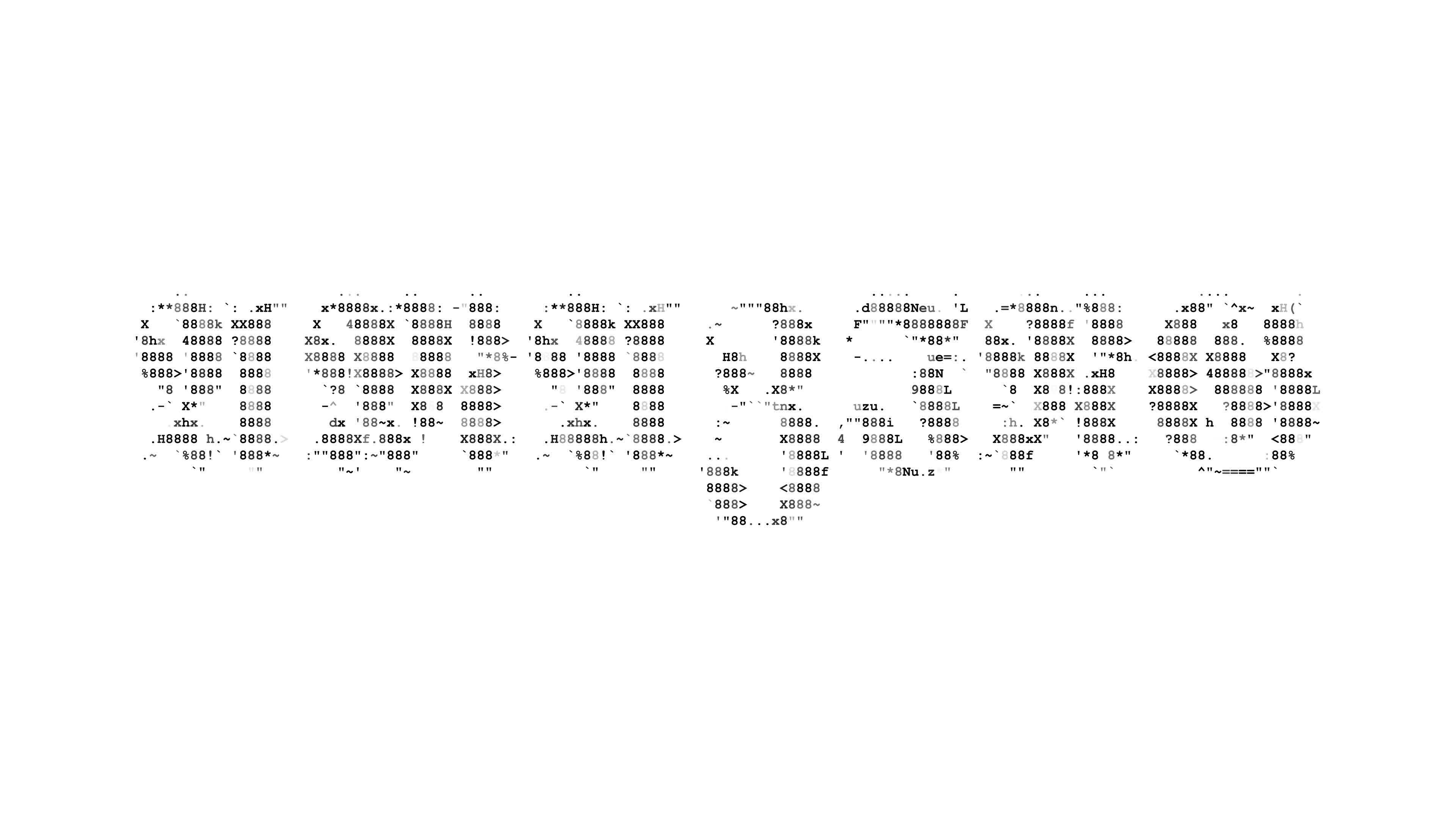 Amazing Ascii Word Animation Loop On White Background Ascii Code Art