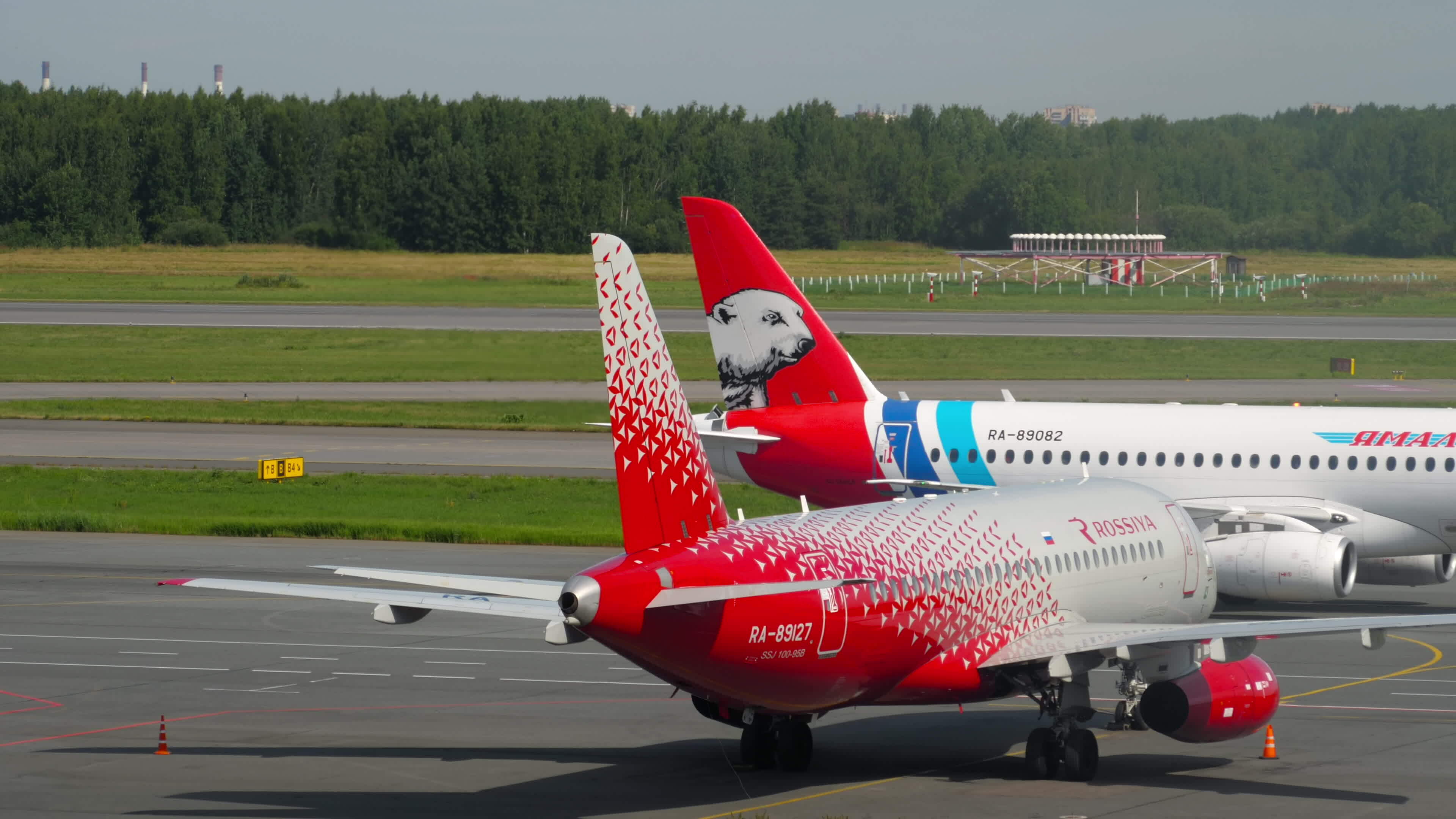 SAINT PETERSBURG, RUSSIA - JULY 26, 2022. Sukhoi Superjet 100, RA-89092 of Yamal Airlines and ...