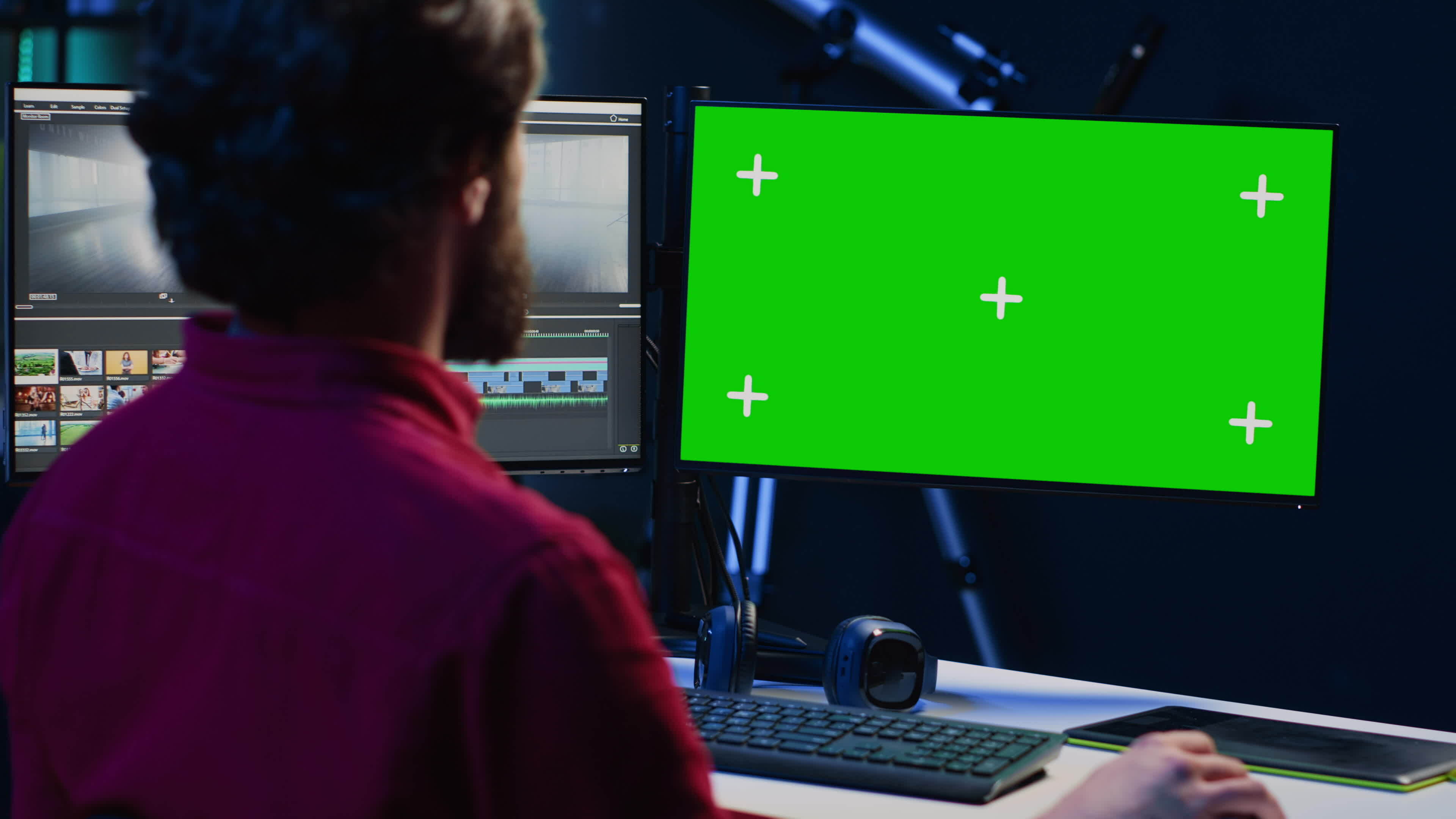 Video Editor Selects Key Frames To Use In Movie Montage Using Specialized Software Applications