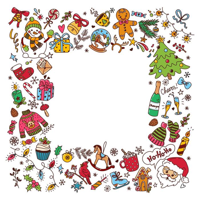 Hand Drawn Christmas Border Vector Art, Icons, and Graphics for Free ...