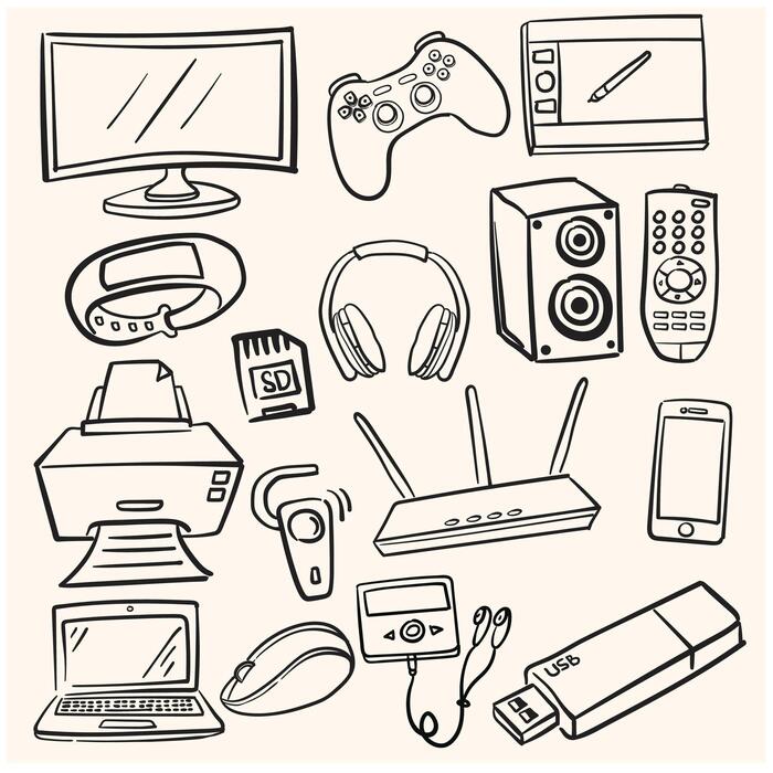 Tech Doodle Vector Art, Icons, and Graphics for Free Download