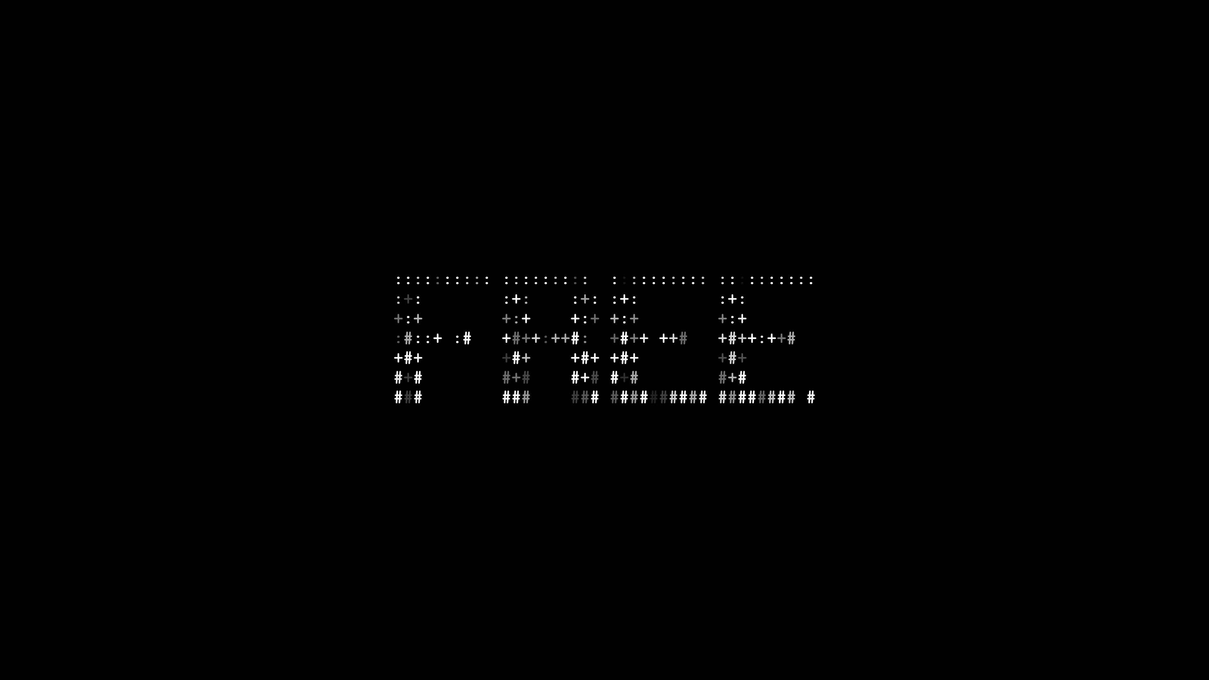 Free Ascii Animation On Black Background Ascii Art Code Symbols With Shining And Glittering